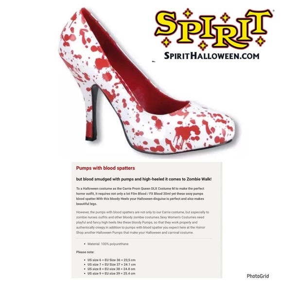Spirit | Shoes | Spirit Size 9 Blood Splatter Costume Pumps | Poshmark